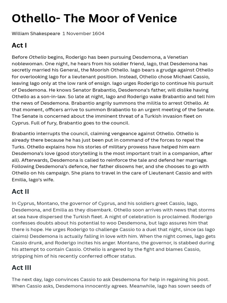 Othello | PDF | Othello | Iago