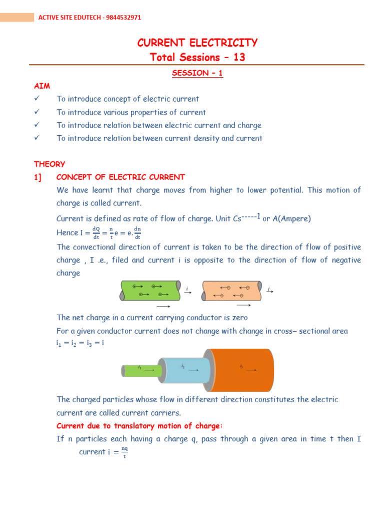 Cureent Lecture Wise | PDF | Electrical Resistivity And Conductivity ...