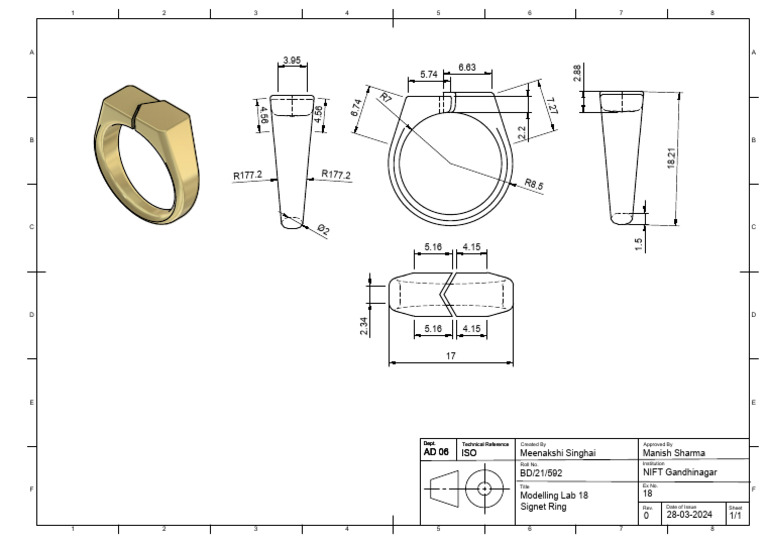 Meenakshi - Ex18 (Signet Ring) Drawing v1 | PDF