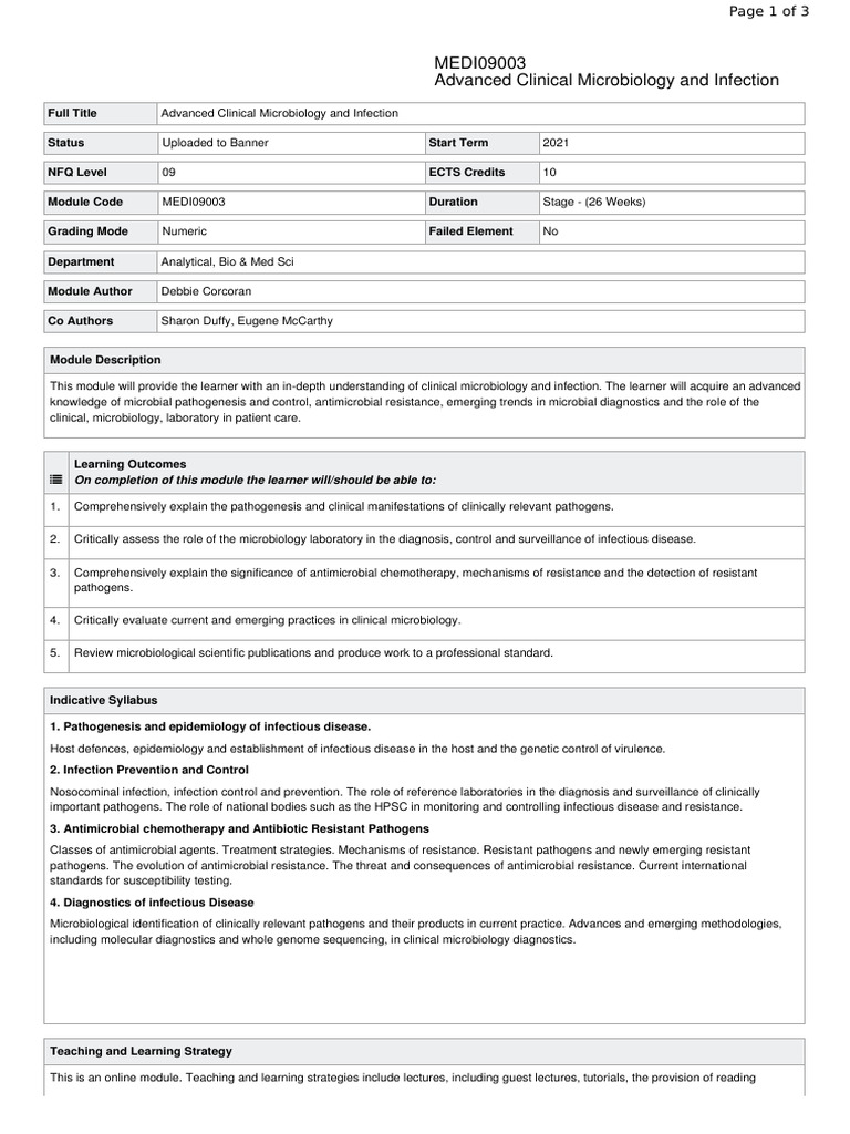 Advanced Clinical Microbiology and Infection | Download Free PDF ...