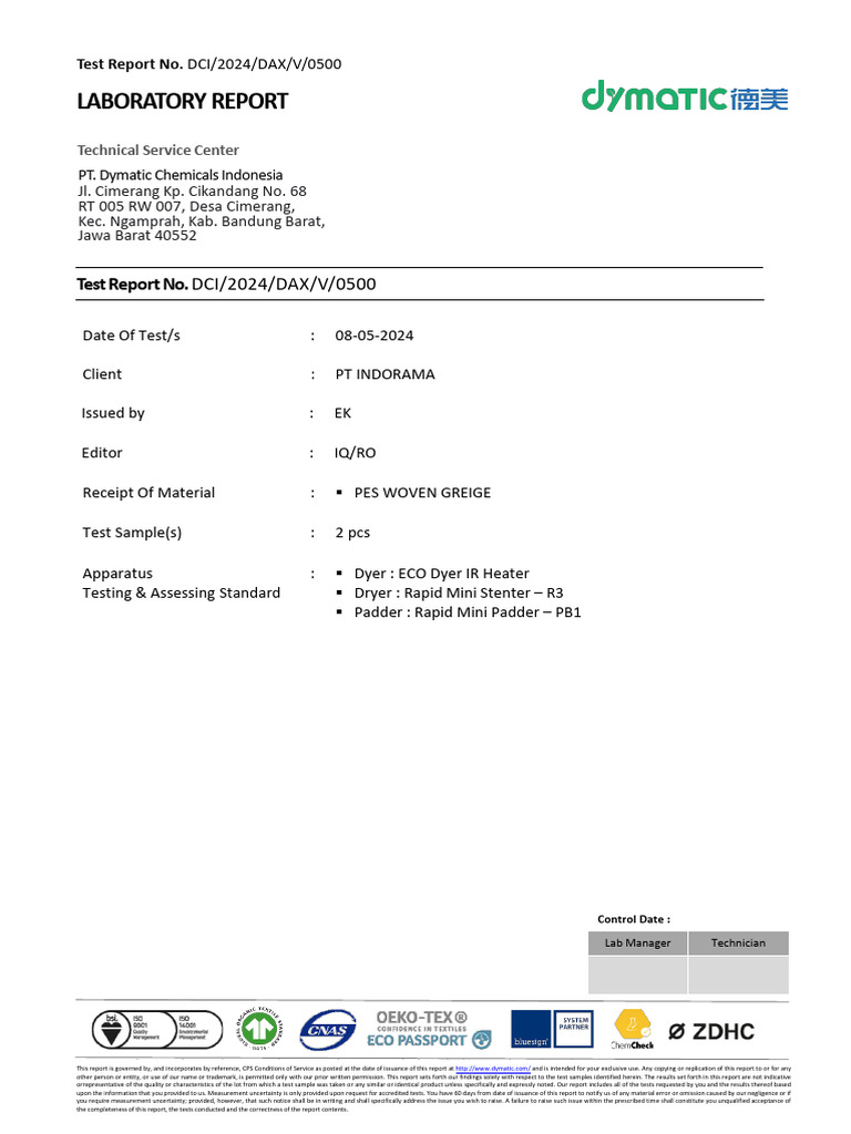 Dci-Dax-0500 - PT Indorama | PDF | Technology & Engineering