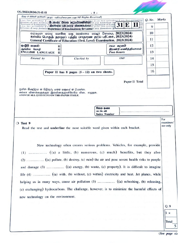 OL English 202324 Paper 11 | PDF