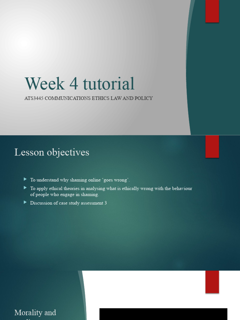 ATS3445 Week 4 Tutorial 2023 | PDF | Morality | Social Psychology