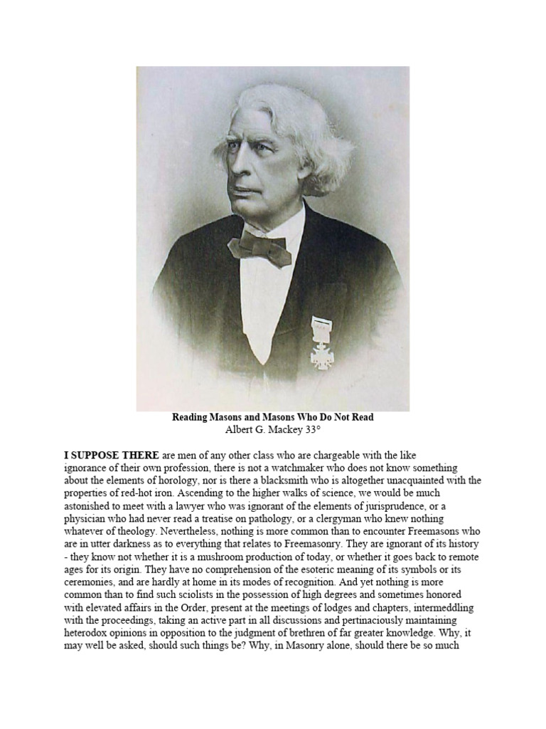 Reading Masons - & - Masons Who Do Not Read | PDF | Freemasonry