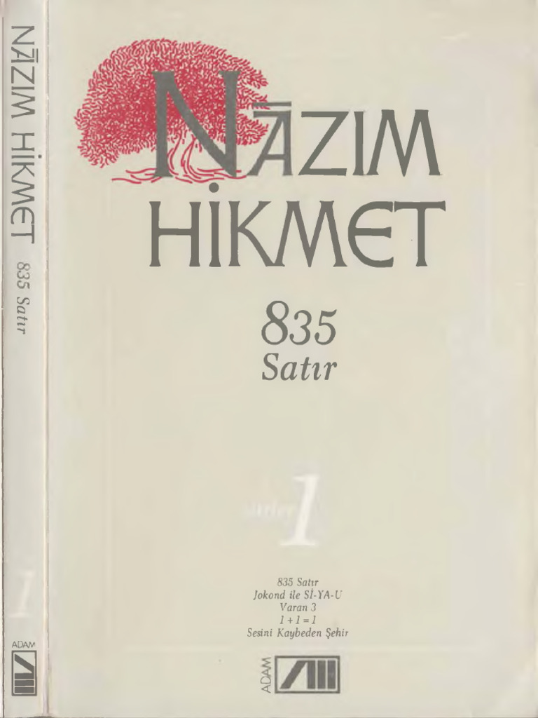 Nazım Hikmet - Bütün Eserleri 01- Şiirleri 1 - 835 Satır - Adam Yay-1992 | PDF