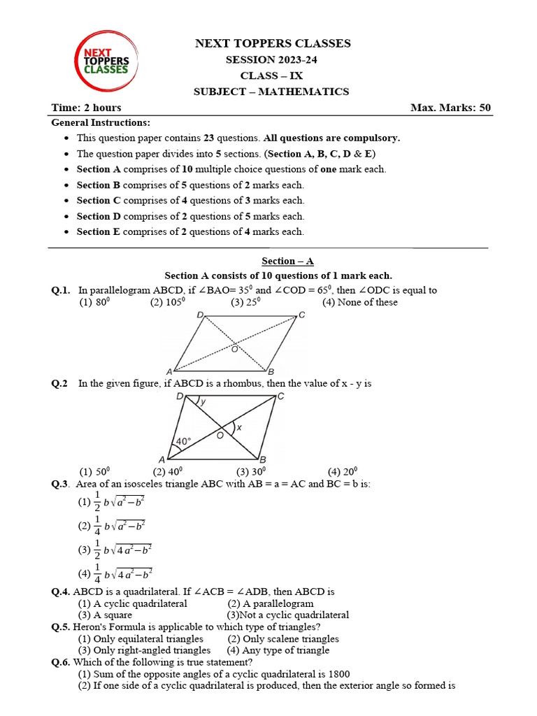 SETC | PDF | Rectangle | Triangle
