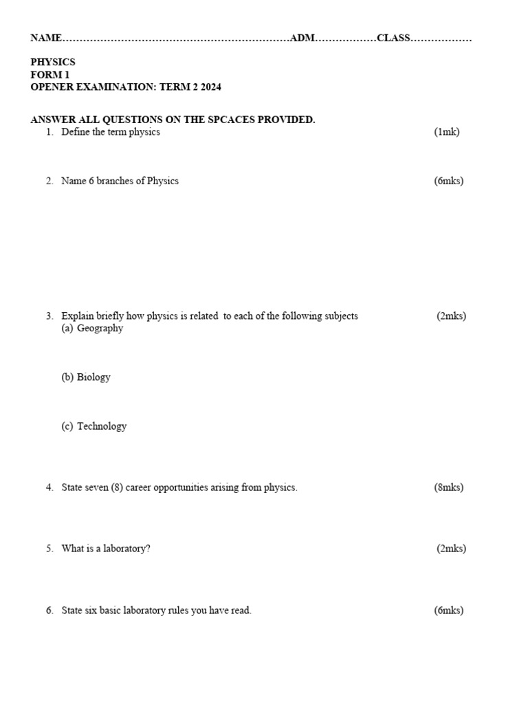 Physics F1 QS | Download Free PDF | Density | Physics