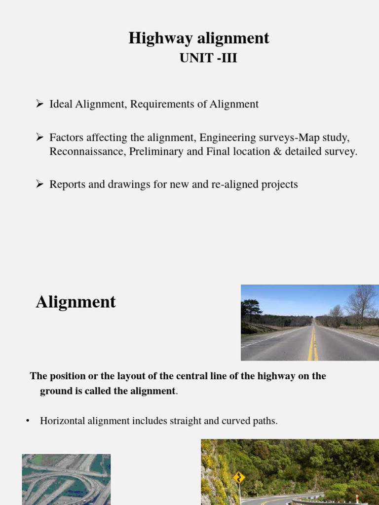 Highway Alignment | PDF | Road | Reconnaissance