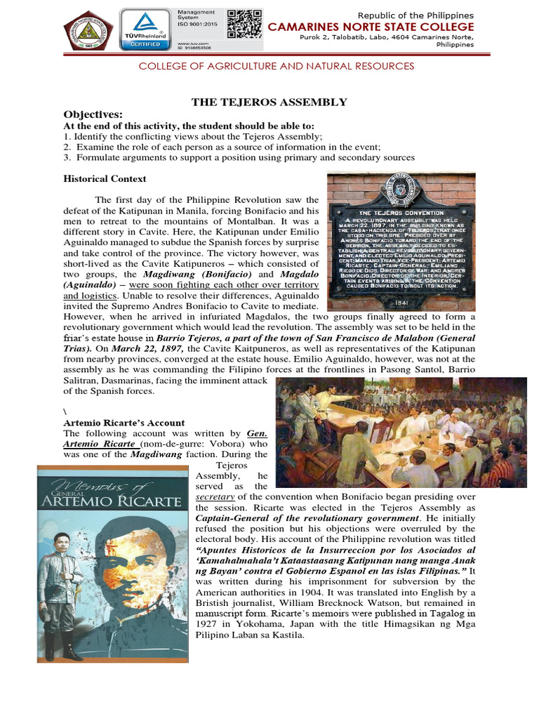 Lesson 9 The Tejeros Assembly | PDF | Spanish East Indies | Philippines