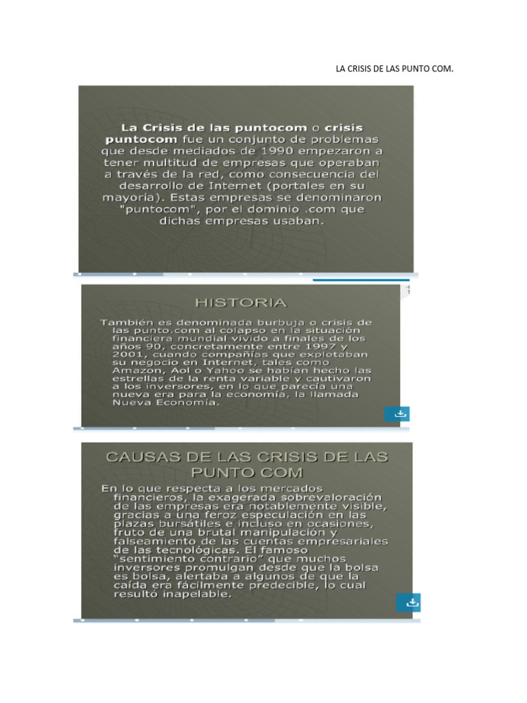 La crisis de las punto com: causas y efectos | PDF | Economias ...