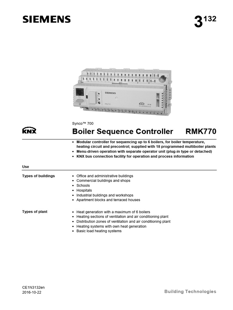 A6V101025025 - Boiler Sequence Controller RMK770 - en | PDF | Power ...