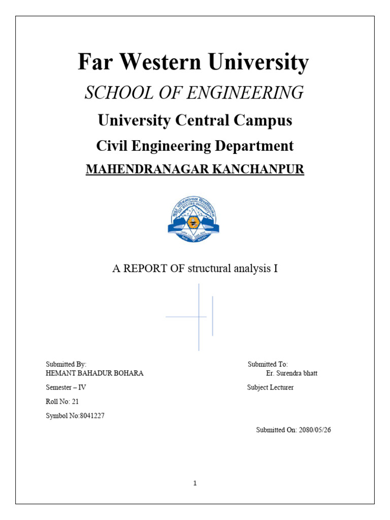 A Report On Structural Analysis I | PDF | Beam (Structure) | Structural ...
