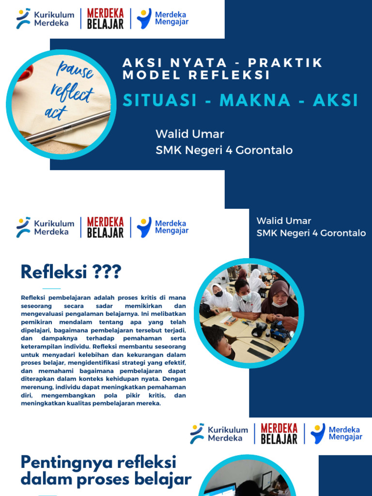 Aksi Nyata PMM - Model Refleksi (Situasi - Makna - Aksi) - Walid Umar | PDF