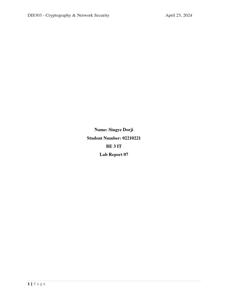 Lab07 02210221 | PDF | Cryptography | Computing
