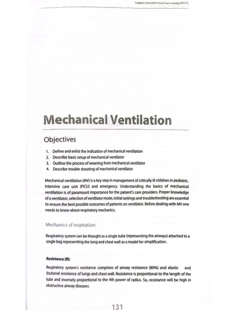 Mechanical Ventilation | PDF | Breathing | Respiratory System