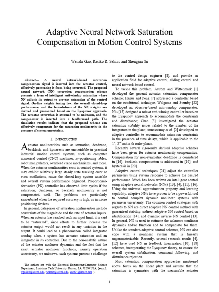 MED Conference 2005 Motion Control | PDF | Control Theory | Matrix (Mathematics)
