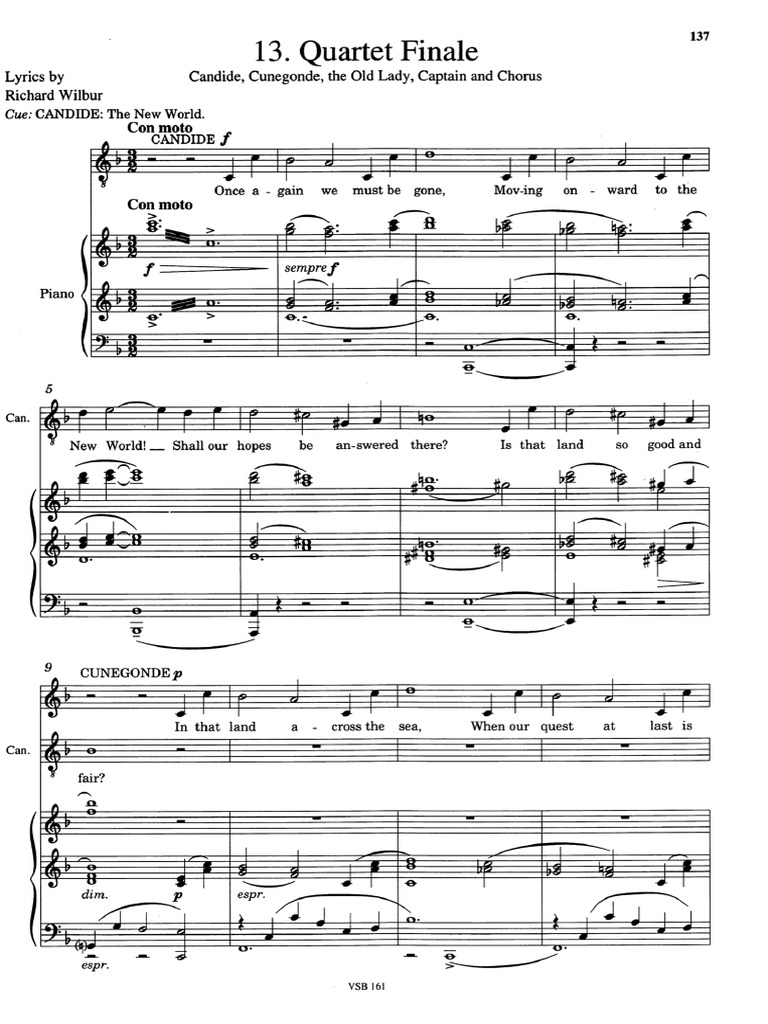 Once Again We Must Be Gone (Quartet Finale, Candide) . | PDF