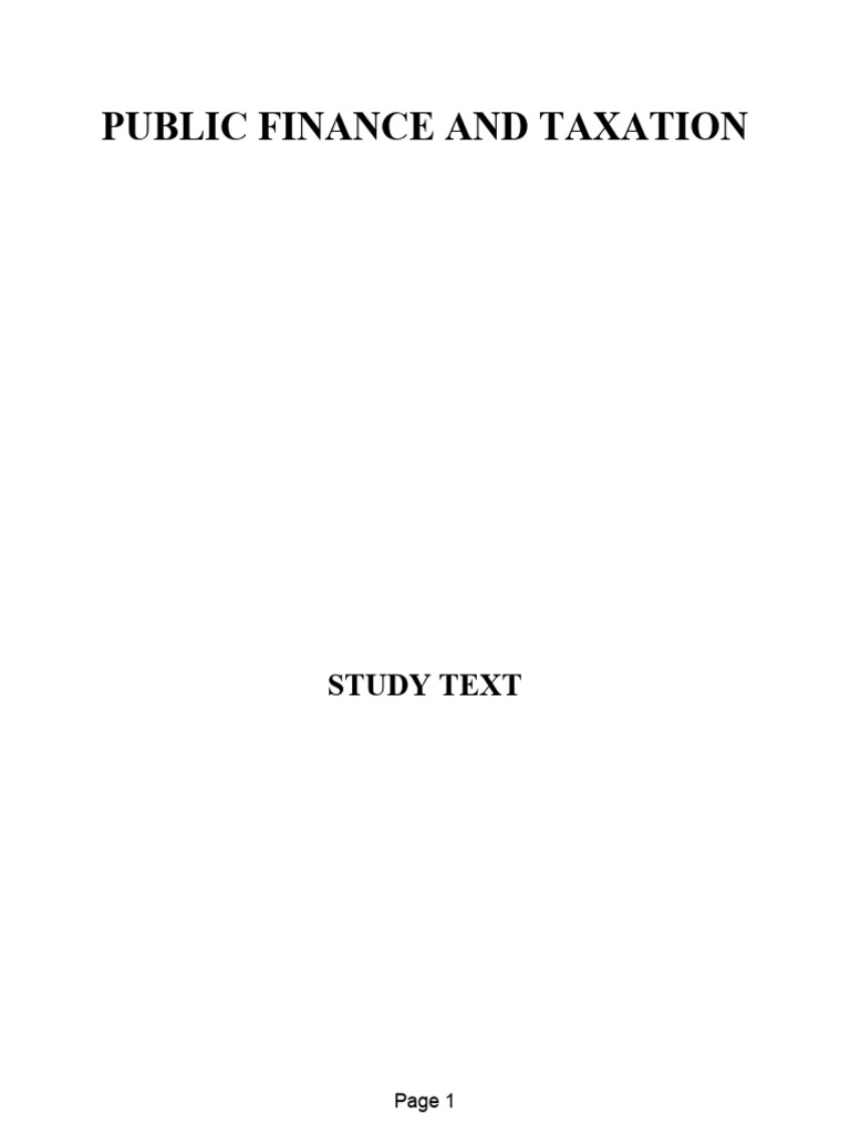 PFT - Notes | PDF | Public Finance | Taxes