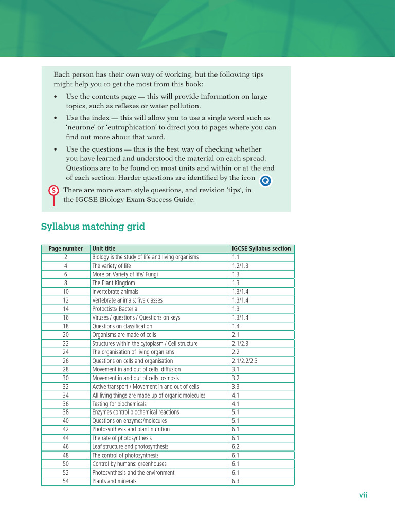 IGCSE Biology Study Guide Tips | PDF | Nutrition | Diet & Nutrition