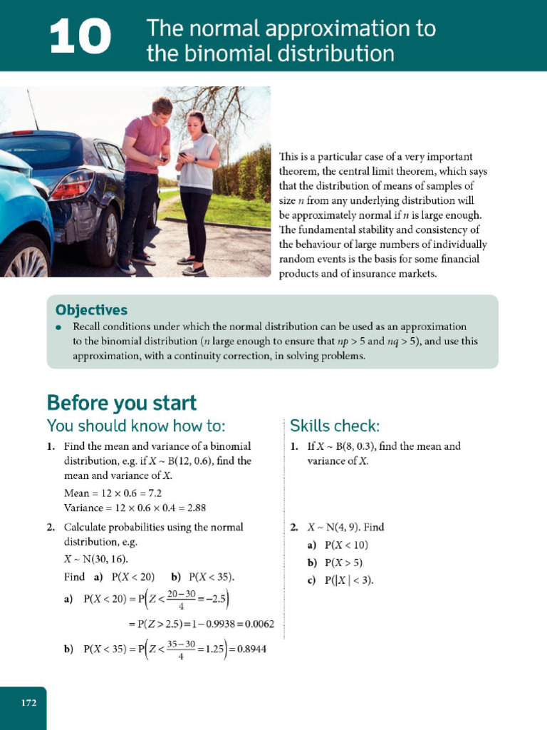 Unit 9 Normal Approximation To Binomial Distribution Pdf