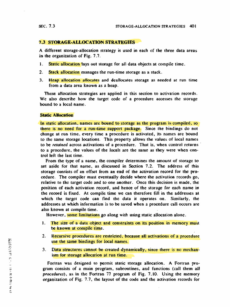 Storage Allocation Strategies Pdf