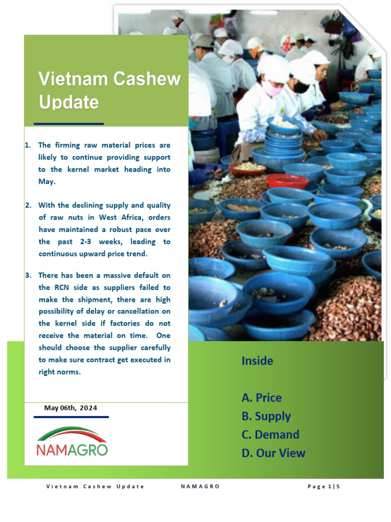 Vietnam Cashew Update - May 6th, 2024-1 | PDF | Market (Economics) | Prices
