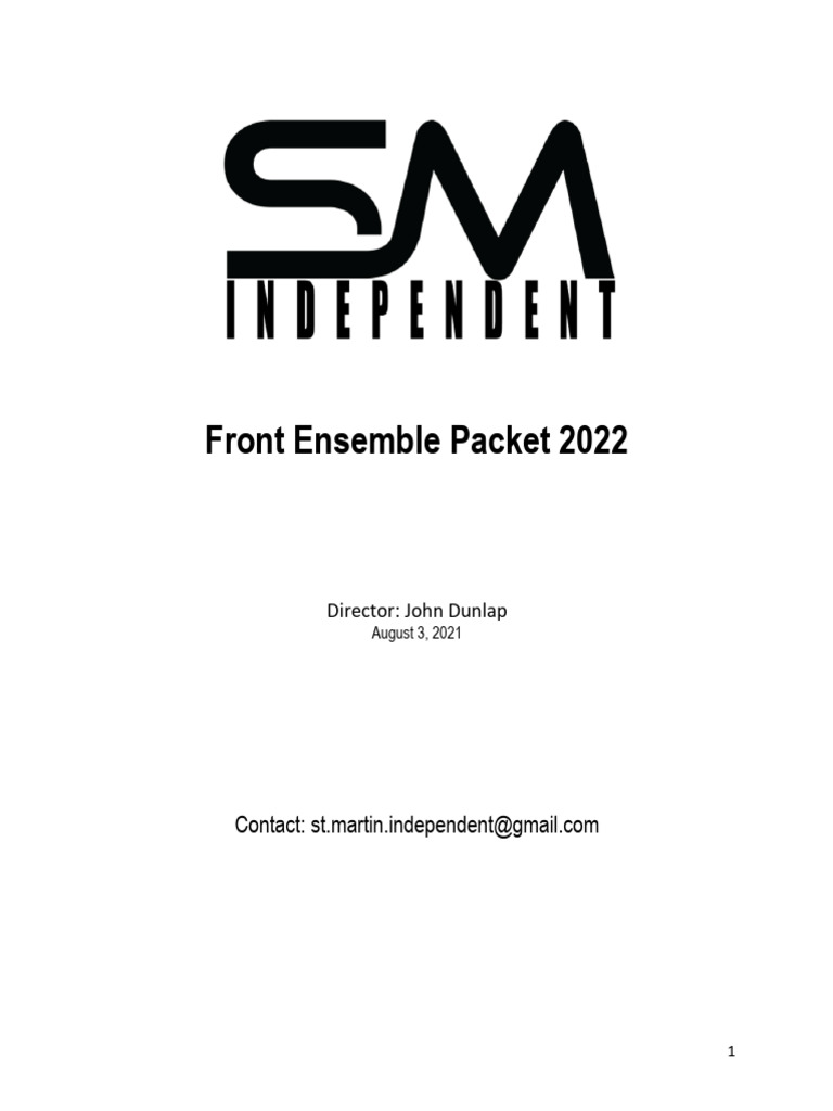 SMI Front Ensemble Packet 2022 | PDF | Musical Instruments