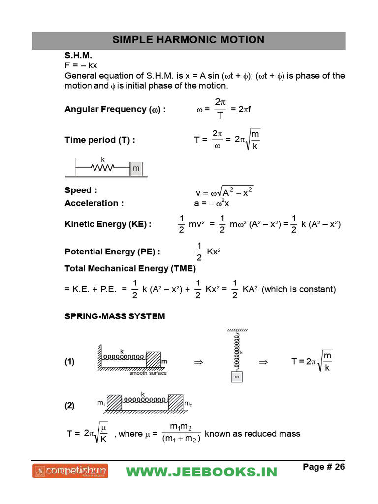 WWW - Jeebooks.in: Simple Harmonic Motion | PDF | Heat | Capacitance