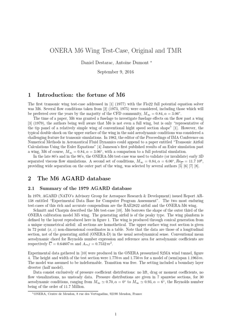 ONERA M6 Test Case TMR | PDF | Fluid Dynamics | Airfoil