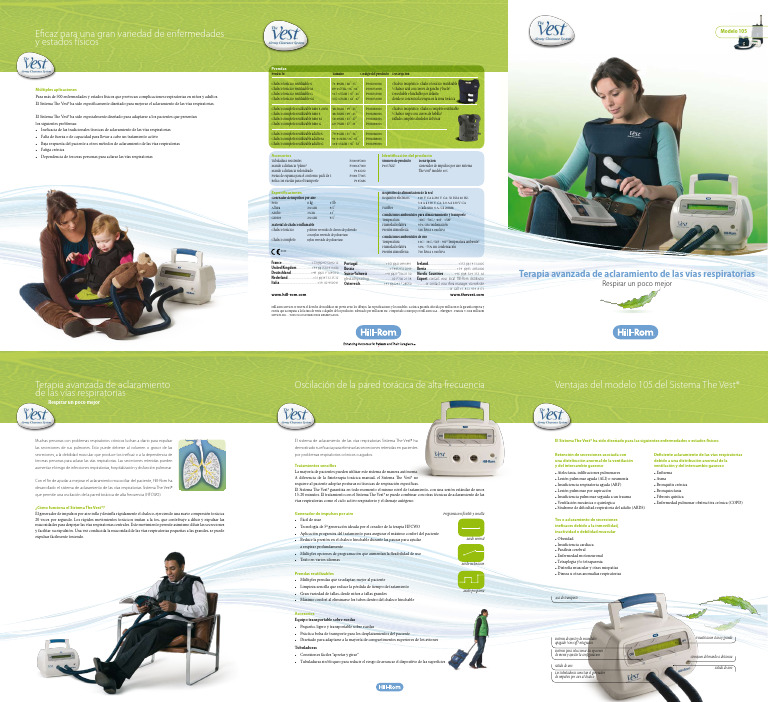 Chaleco - Hill Rom - The Vest 105 - Brochure - ES | PDF | Tos | Respiración