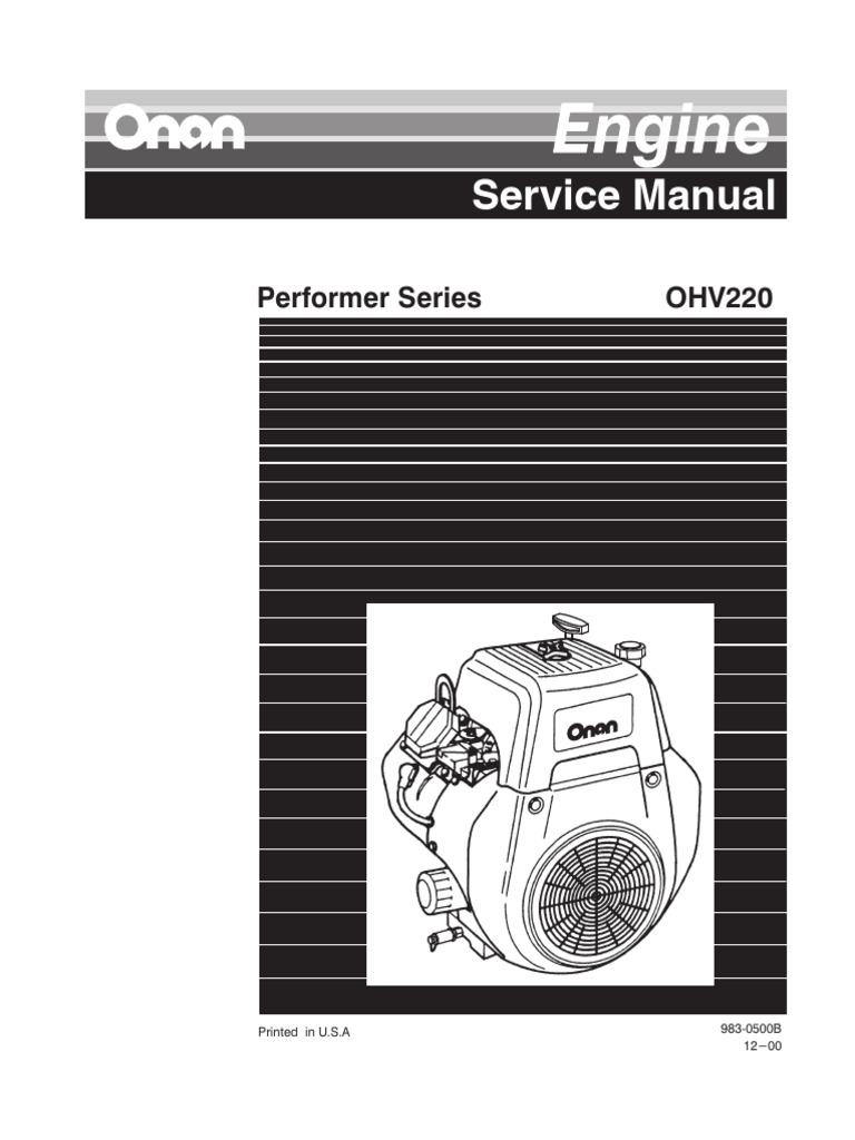 Onan Performer OHV | PDF | Horsepower | Piston