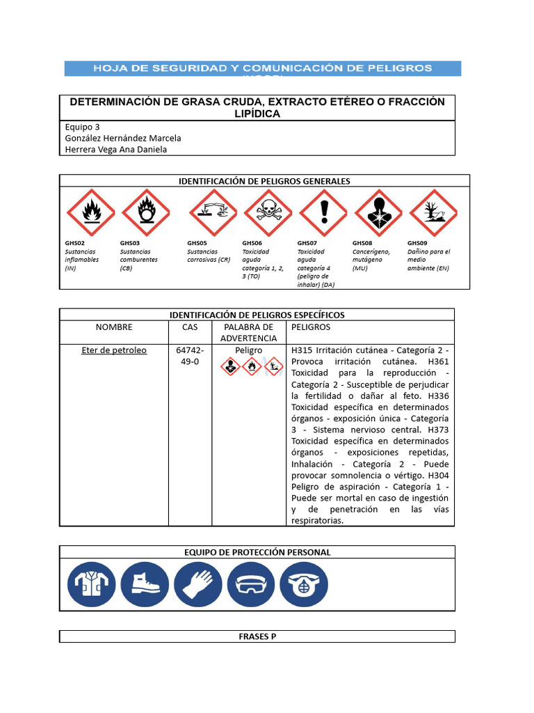 Hoja de Seguridad P4-E3 | Descargar gratis PDF | Toxicidad | Agua