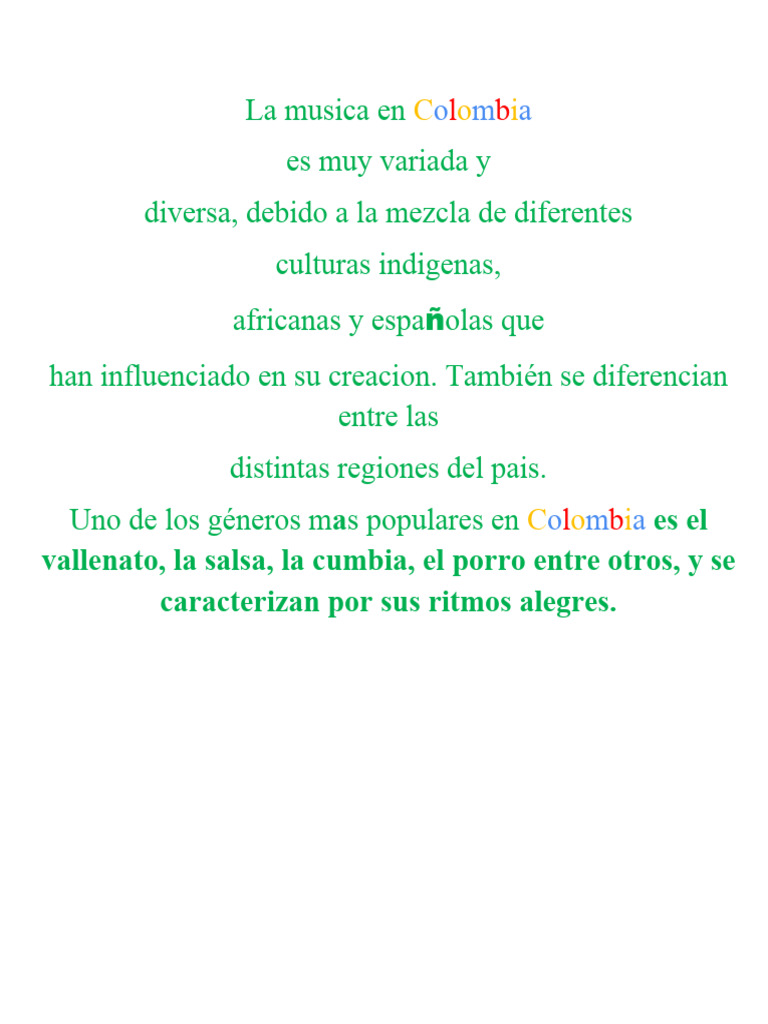 La Musica en Colombia | PDF | Ciencias sociales | Arte
