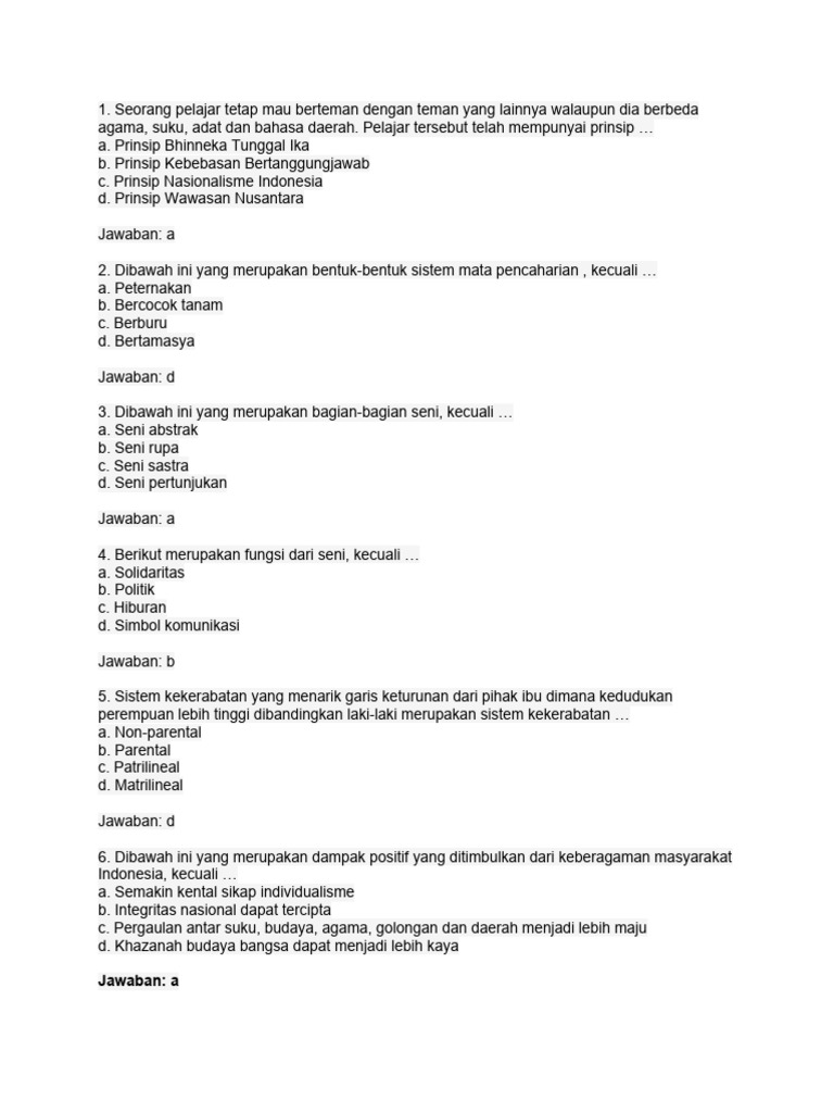 Soal PAT PKN Kelas 9 | PDF