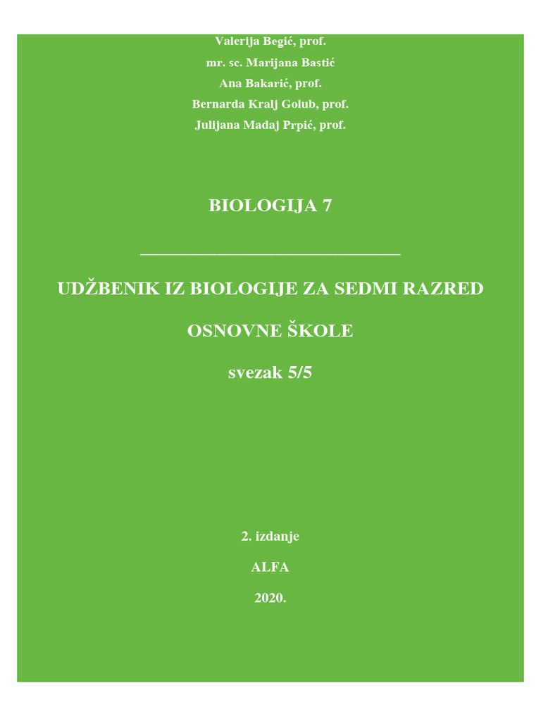BIOLOGIJA Udzbenik 5 Svezak | PDF