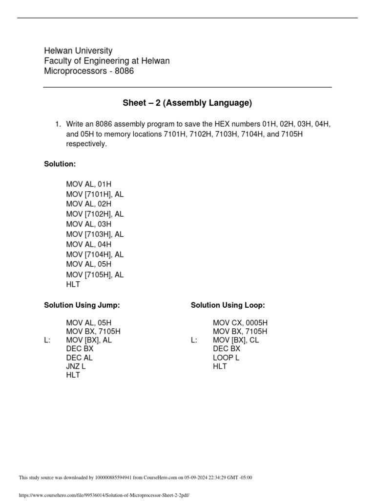8086 Assembly Programming Guide | PDF | Office Equipment | Computer Engineering