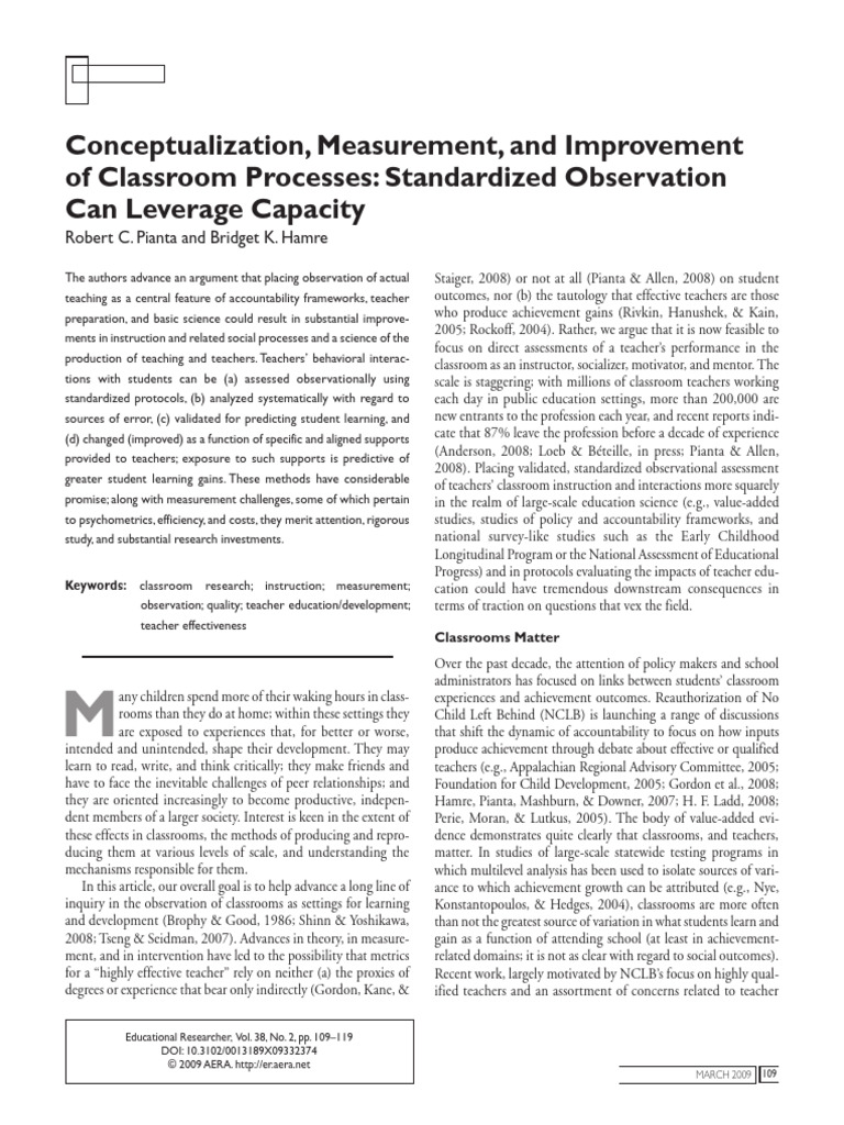 Pianta Hamre 2009 Conceptualization Measurement and Improvement of ...