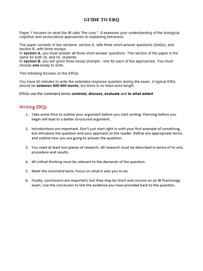 Guide To Erq | PDF | Critical Thinking | Thought