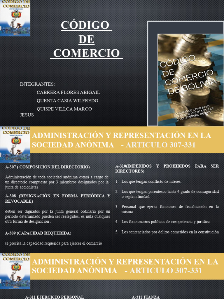 CODIGO DEL COMERCIO GRUPO 6 | PDF | Compartir (Finanzas) | Responsabilidad legal