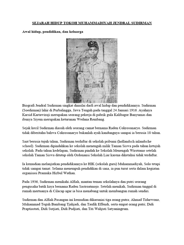 Biografi Singkat Jenderal Sudirman | PDF