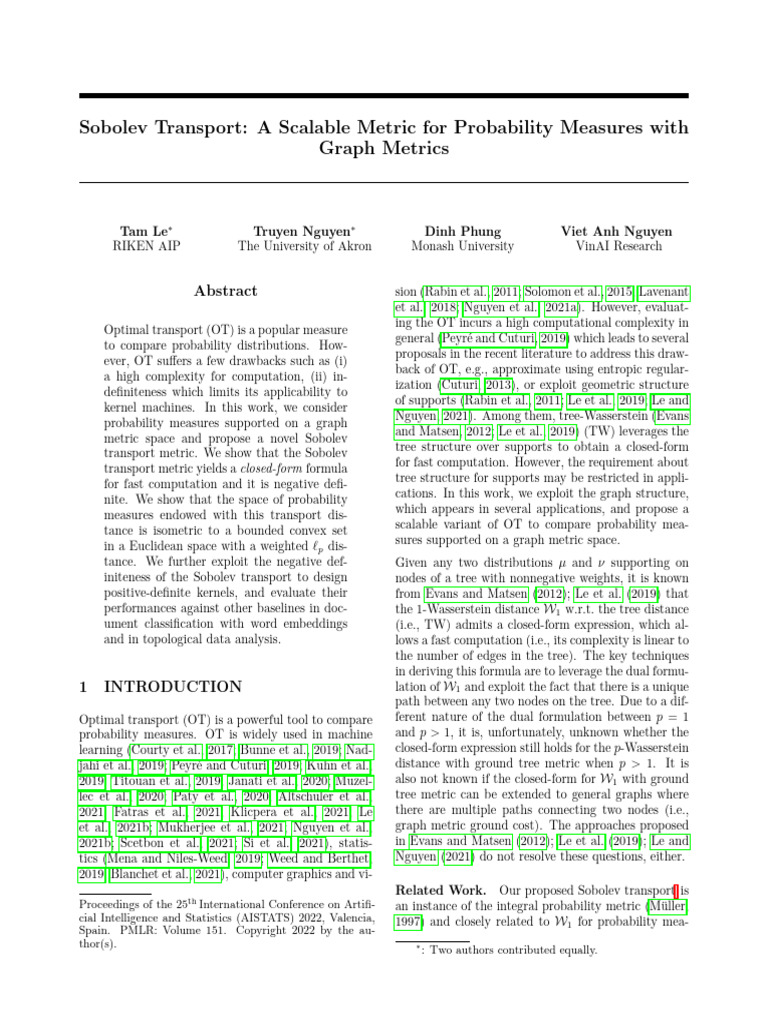 Sobolev Transport: A Scalable Metric For Probability Measures With ... Sobolev Transport: A Scalable Metric For Probability Measures With ...