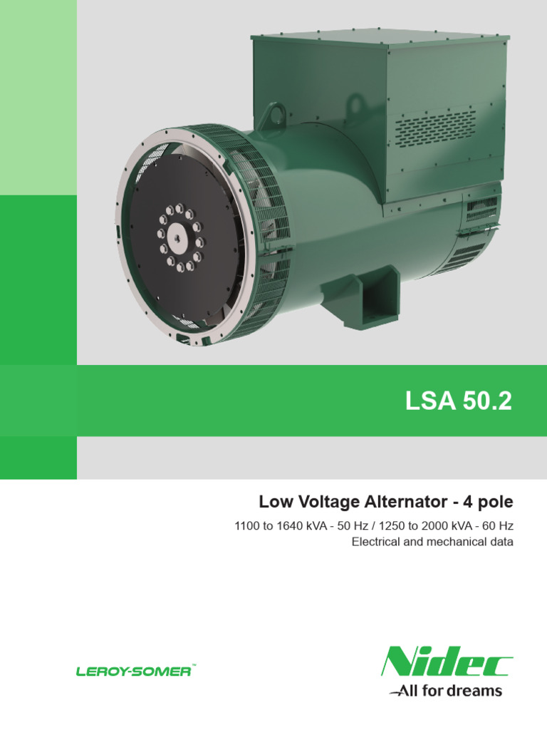 Low Voltage Alternator - 4 Pole: 1100 To 1640 kVA - 50 HZ / 1250 To ...