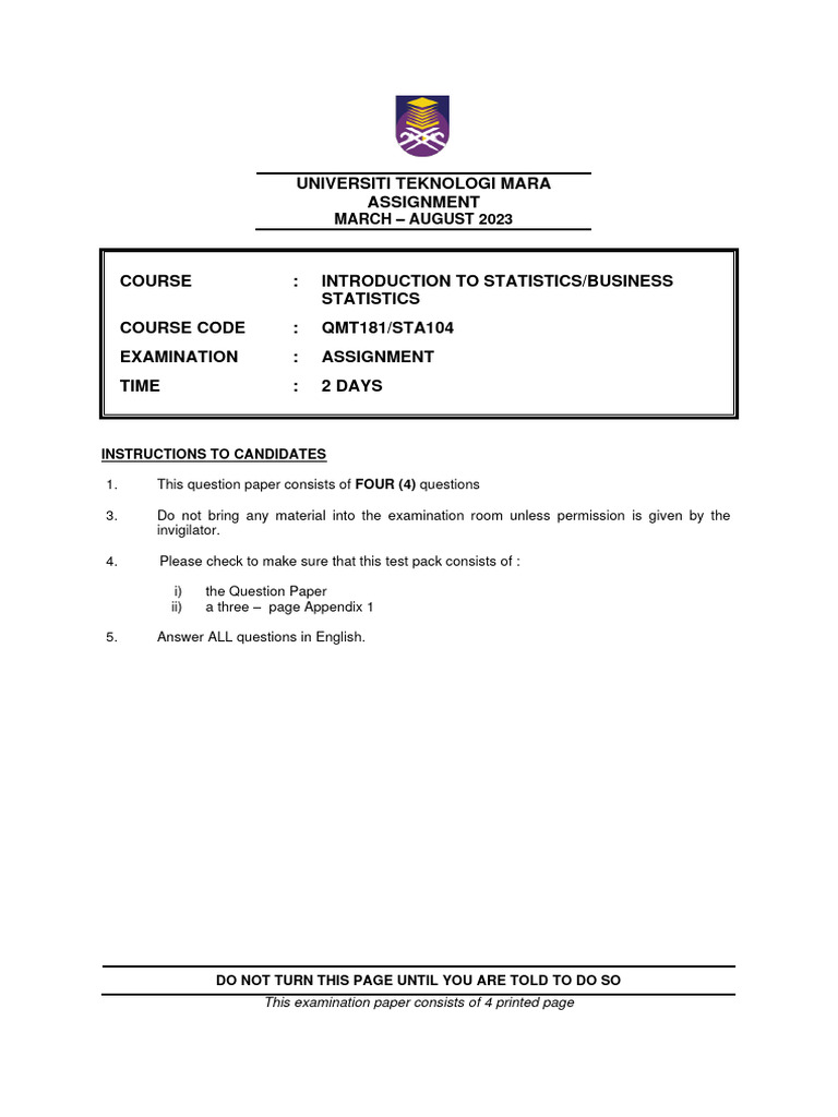 Assignment May 2023 | PDF | Sampling (Statistics) | Mode (Statistics)