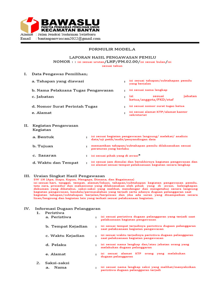 Pengisian Formulir Model.a | PDF Pengisian Formulir Model.a | PDF