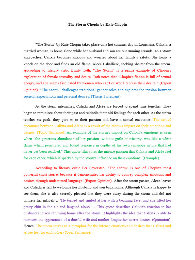 The Storm Chopin By Kate Chopin Pdf