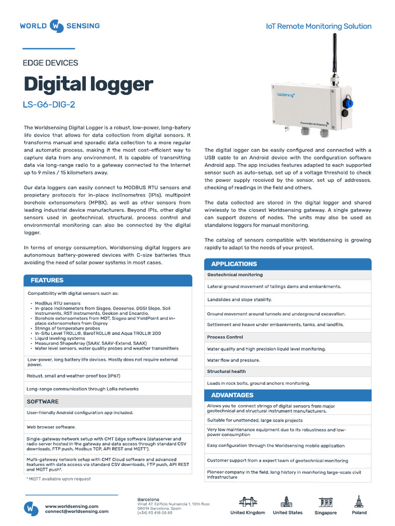 Datasheet Digital Logger EN | PDF | Internet Of Things | Usb