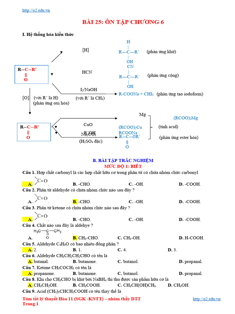 Bai 25 On Tap Chuong 6 Pham Duy Nghia - Ok | PDF
