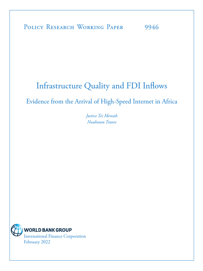 Infrastructure Quality and FDI Inflows Evidence From The Arrival of ...