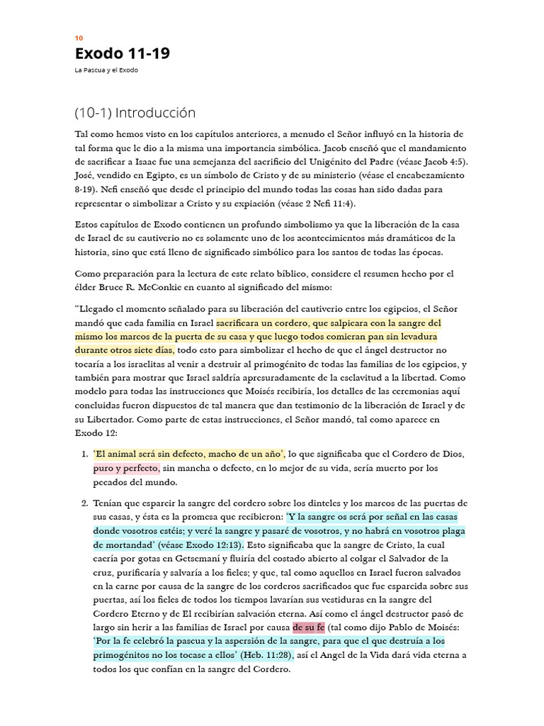 Exodo 11-19 - La Pascua y El Exodo | PDF | Libro del éxodo | Moisés