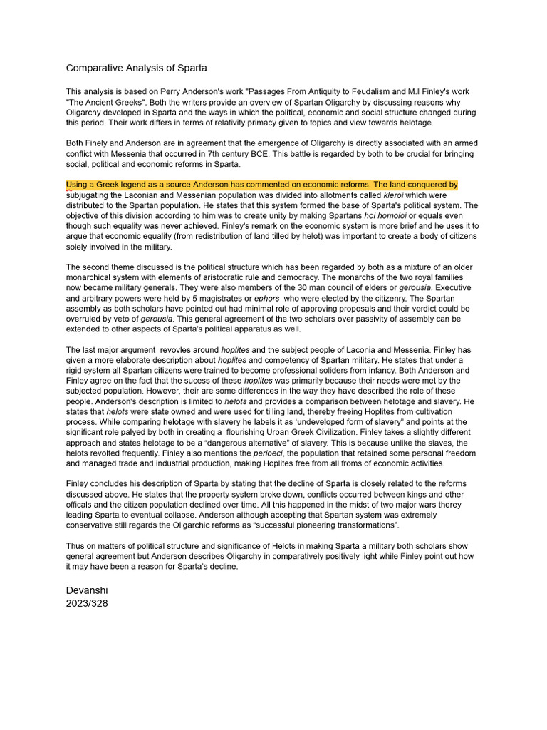 Spartan Oligarchy | PDF | Sparta | Ancient Greece